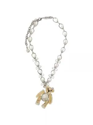 YVMIN Paradise Teddy-bear Pendant Necklace - Silver