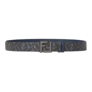 Fendi Ss26 Squared Ff Belt 'blue Black