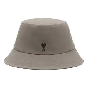 AMI Paris Ss26 Cotton De Coeur Bucket Hat - Carbon