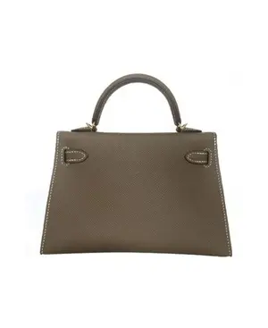 Hermès Elephant Gray Mini Kelly Second Generation Gold Buckle Handbag