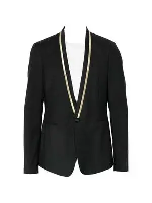 Roberto Cavalli Contrast-trim Shawl-lapel Jacket - Black