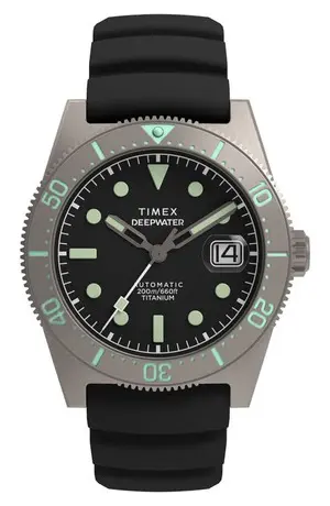 Timex® Deepwater Reef Automatic Synthetic Strap Watch - Black