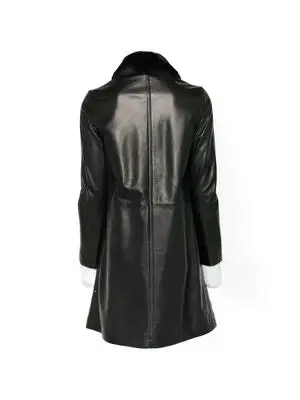 Bally Faux-fur Collar Leather Coat