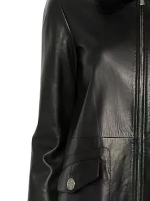 Bally Faux-fur Collar Leather Coat