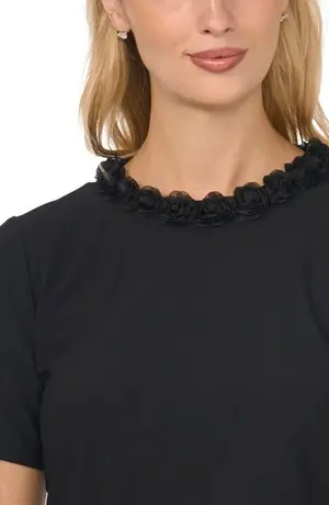 CECE DUPRAZ Rosette Trim T-shirt