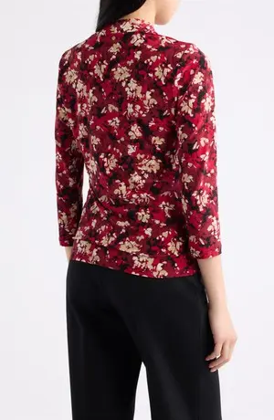 Anne Klein Print Faux Wrap Top
