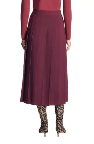 Boden Pleated Side Split Midi Skirt