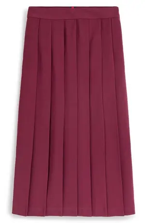 Boden Pleated Side Split Midi Skirt