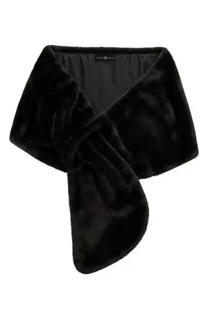 Betsy & Adam Bow Faux Fur Shawl
