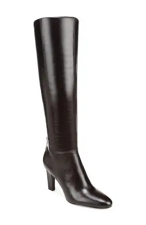 Franco Sarto Janiya Leather Knee High Boot - Brown Leather