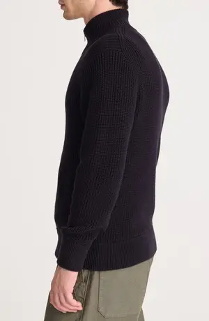 Madewell Shaker Stitch Full Zip Cotton Sweater