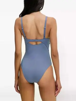 Nike Logo-print Cut-out Swimsuit