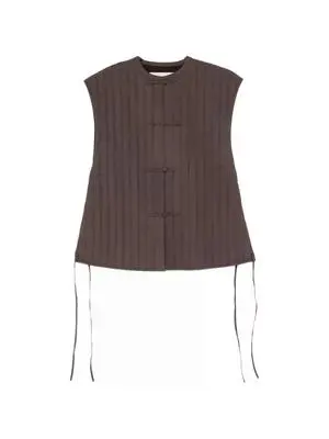 SAMUEL GUÌ YANG Quilted Frog-fastening Top