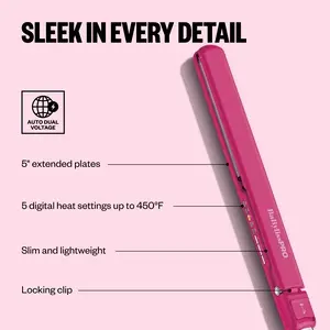 BABYLISSPRO Limited Edition Hot Pink Digital Ultra-thin Flat Iron