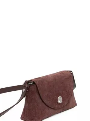 COCCINELLE Nikla Suede Logo-plaque Shoulder Bag - Brown