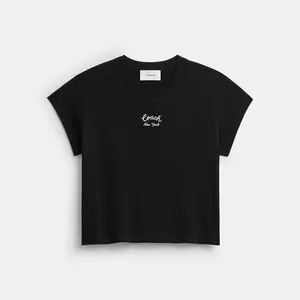 COACH Cap Sleeve Box Crewneck T-shirt - Black