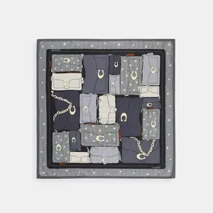 COACH Stacked Tabby Star Print Silk Square Scarf - Black