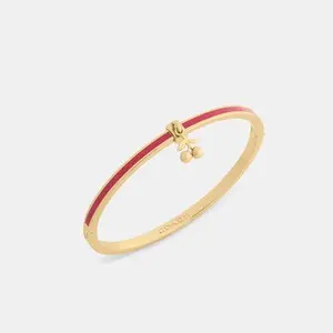 COACH Cherry Charm Enamel Thin Hinged Bangle Bracelet