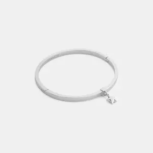 COACH Star Charm Thin Hinged Bangle Bracelet - Silver