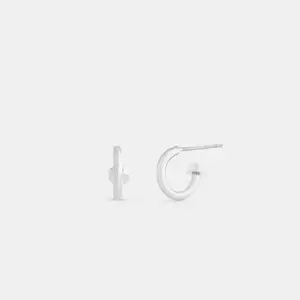 COACH Mini Hoop Earrings - Silver