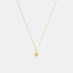 COACH Tea Rose Solitaire Pendant Necklace - Gold