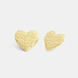 COACH Signature Heart Statement Earrings - Gold
