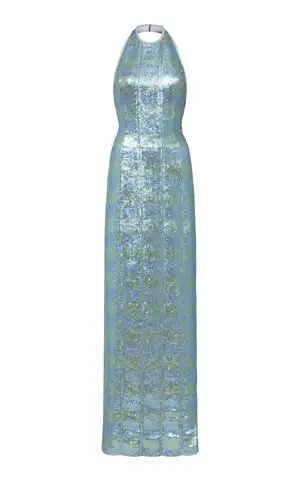 MARKARIAN Nerine Gingham Sequin Gown