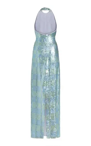 MARKARIAN Nerine Gingham Sequin Gown