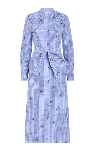 MARKARIAN Gazania Sequin Embroidered Shirt Dress