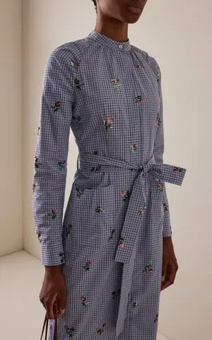 MARKARIAN Gazania Sequin Embroidered Shirt Dress