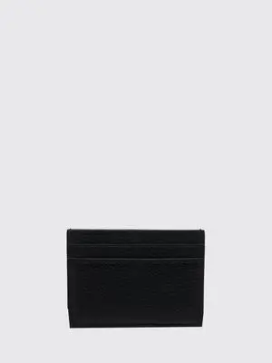 Gucci Grained Leather Card Holder With Metallic Logo And Four Slots