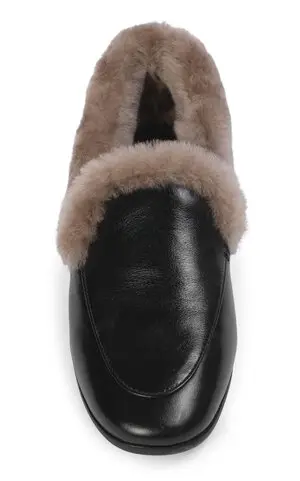 BLACK SUEDE STUDIO Zora Shearling Loafers - Black
