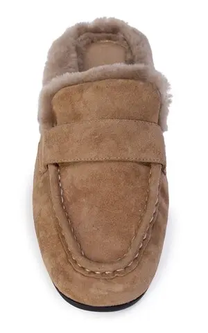 BLACK SUEDE STUDIO Theo Shearling Mules