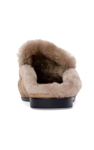 BLACK SUEDE STUDIO Theo Shearling Mules