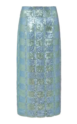 MARKARIAN Lucida Gingham Sequin Skirt