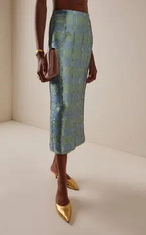 MARKARIAN Lucida Gingham Sequin Skirt