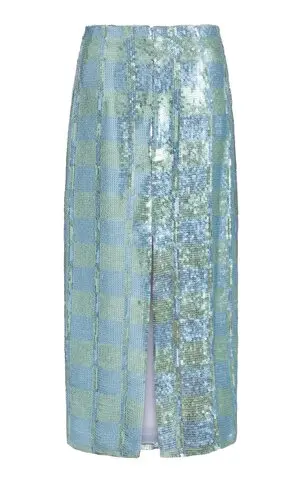 MARKARIAN Lucida Gingham Sequin Skirt