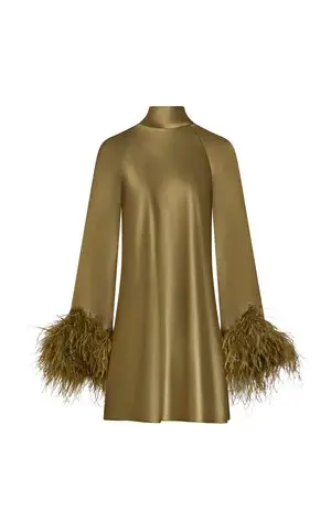Delphine Sylvie Satin Charmeuse Dress - Olive