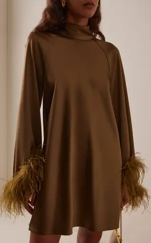 Delphine Sylvie Satin Charmeuse Dress - Olive