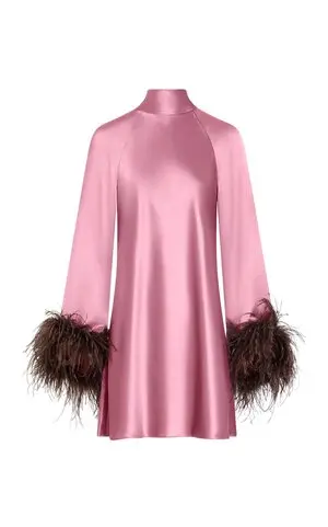 Delphine Sylvie Satin Charmeuse Dress - Pink