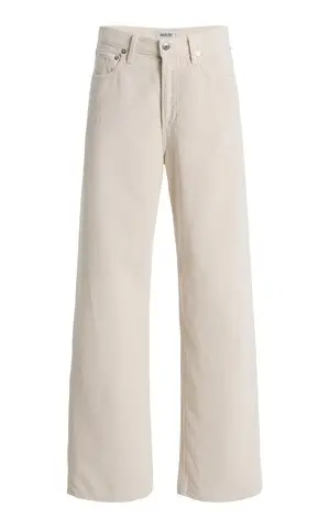 AGOLDE Ren Corduroy High-Rise Wide-Leg Jeans White
