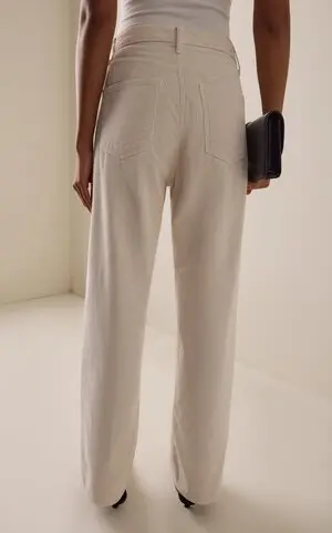 AGOLDE Ren Corduroy High-rise Wide-leg Jeans - White