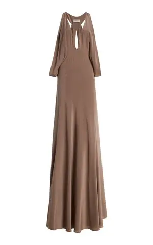 TEMILY Madame Gres Silk Gown - Grey