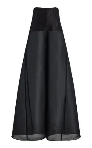 TEMILY Matador Corseted Silk Gazar Wide-leg Trousers