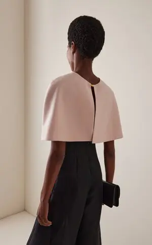TEMILY Cropped Wool Cape Top