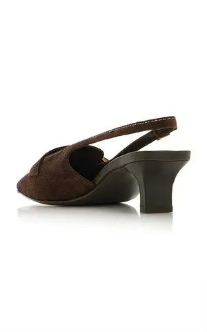 TOD'S Medallion Buckle Suede Pumps
