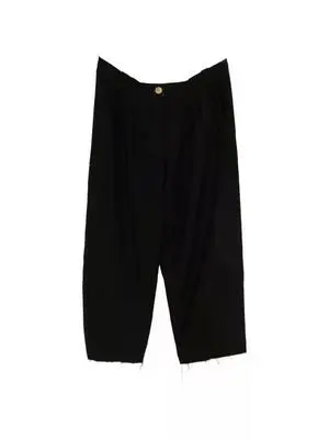 MARIA TURRI Pleated Frayed-edge Trousers
