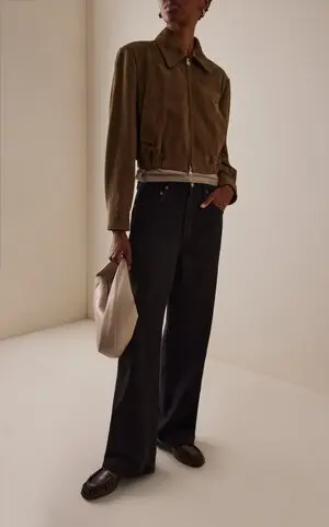 AGOLDE Nahla Cropped Suede Jacket