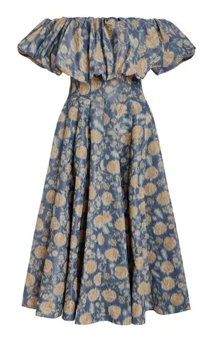 MARKARIAN Freesia Ikat Midi Dress - Blue