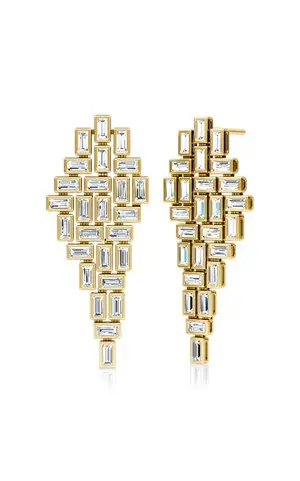 VRAI 14k Yellow Lab-grown Diamond Baguette Cascade Earrings - Gold